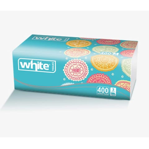 Buy White Facial Tissues - 400 Tissue Online | Carrefour Egypt
