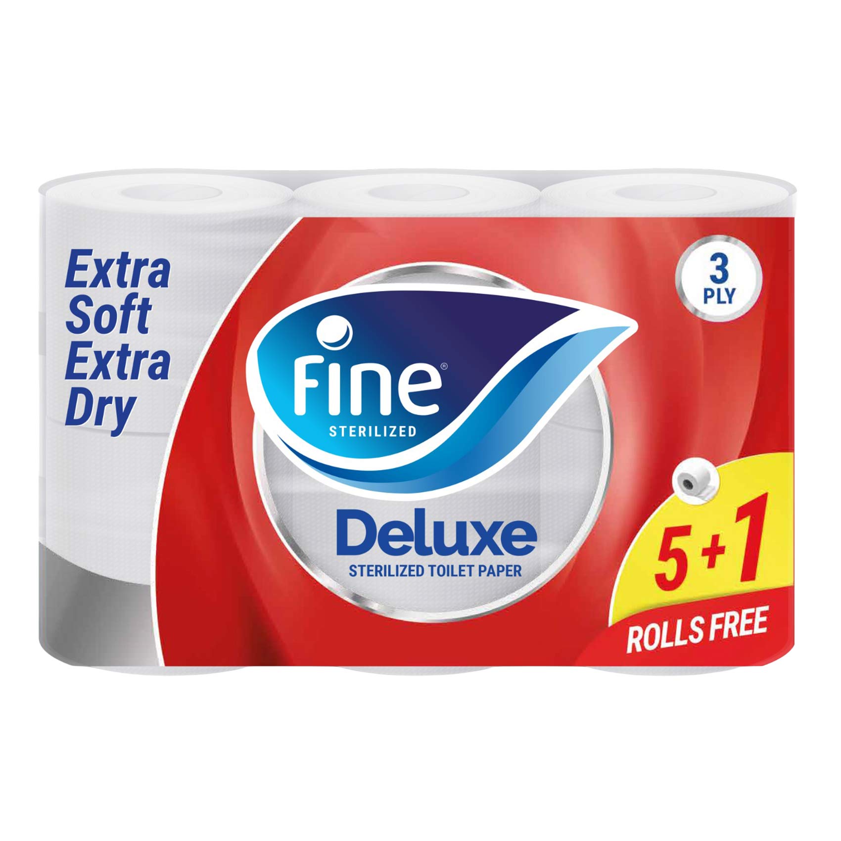 Buy Fine Toilet Tissue - Deluxe - 6 Rolls Online | Carrefour Egypt