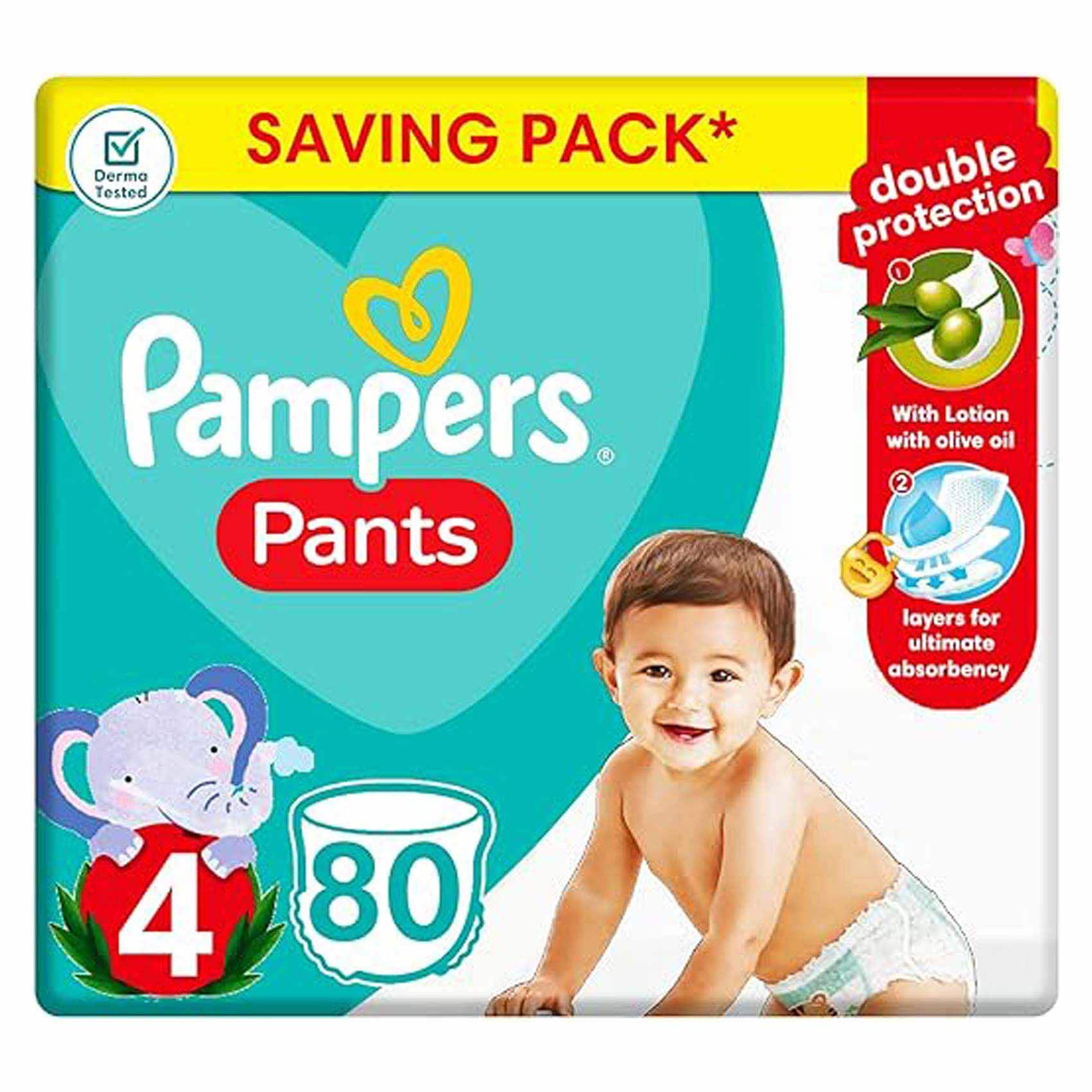 Buy Pampers Pants - Size 4 - 80 Diapers Online | Carrefour Egypt