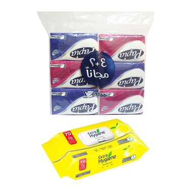 Buy Papia Facial Tissues - 500 Tissue - 6 Pieces + Extra Hygiene Wipes ...