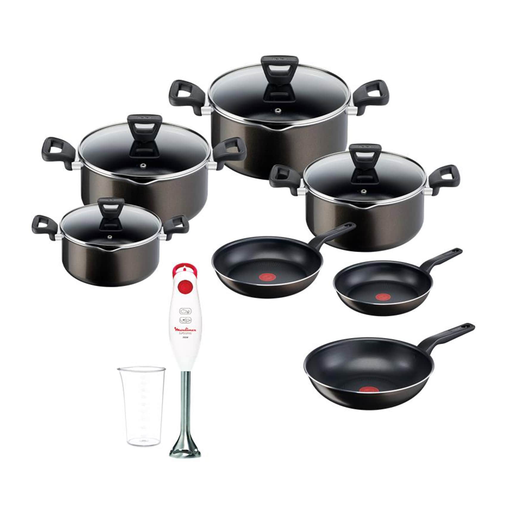 Buy Tefal XL Cookware Set with Moulinex Hand Blender - 11 Pieces Online ...