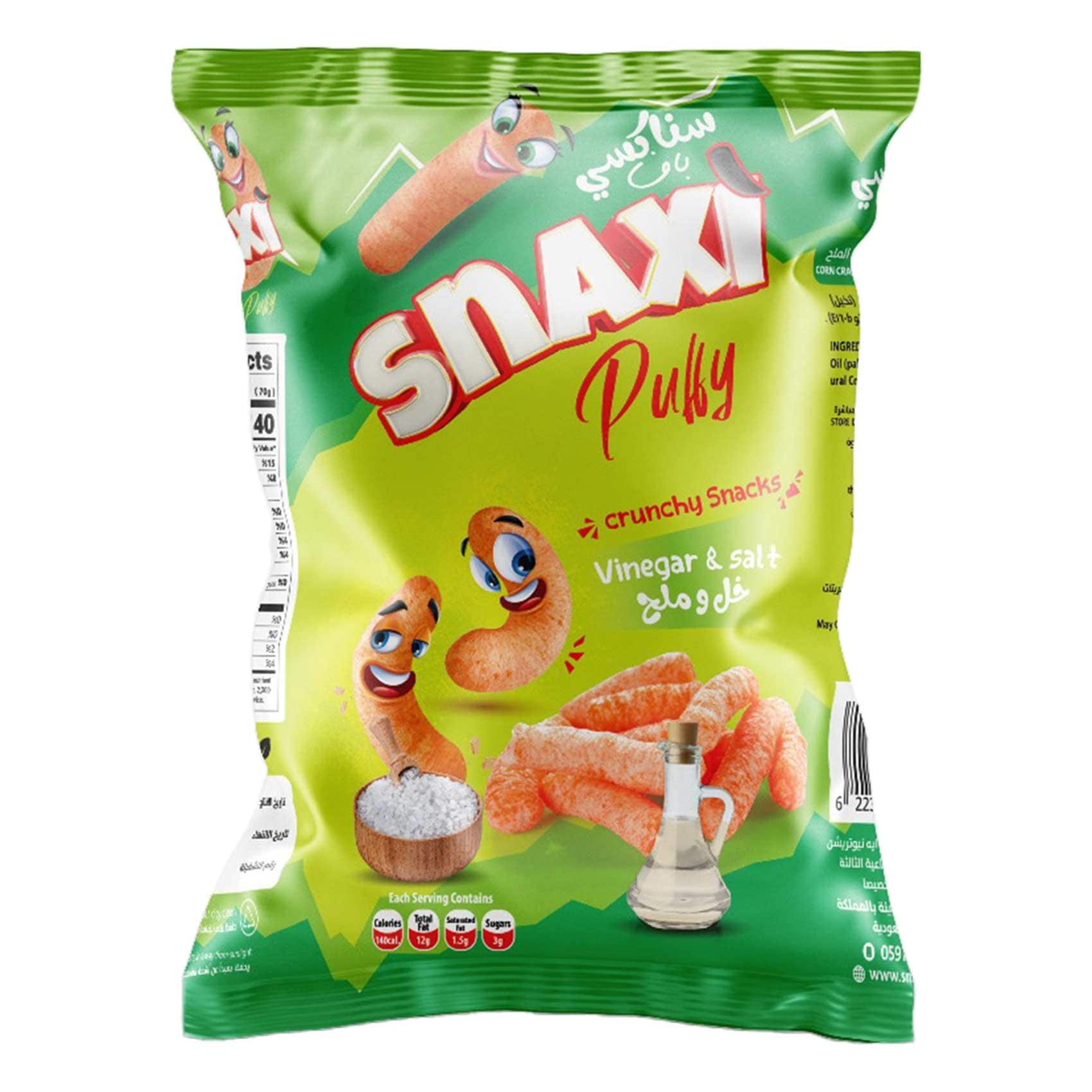 Buy Snaxi Vinegar and Salt Crunchy Puffs - 70 gm Online | Carrefour Egypt