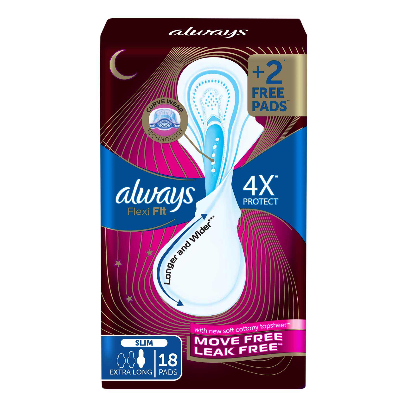 Buy Always Flexi Fit Soft Slim Pads - Long - 18 Pads Online | Carrefour ...