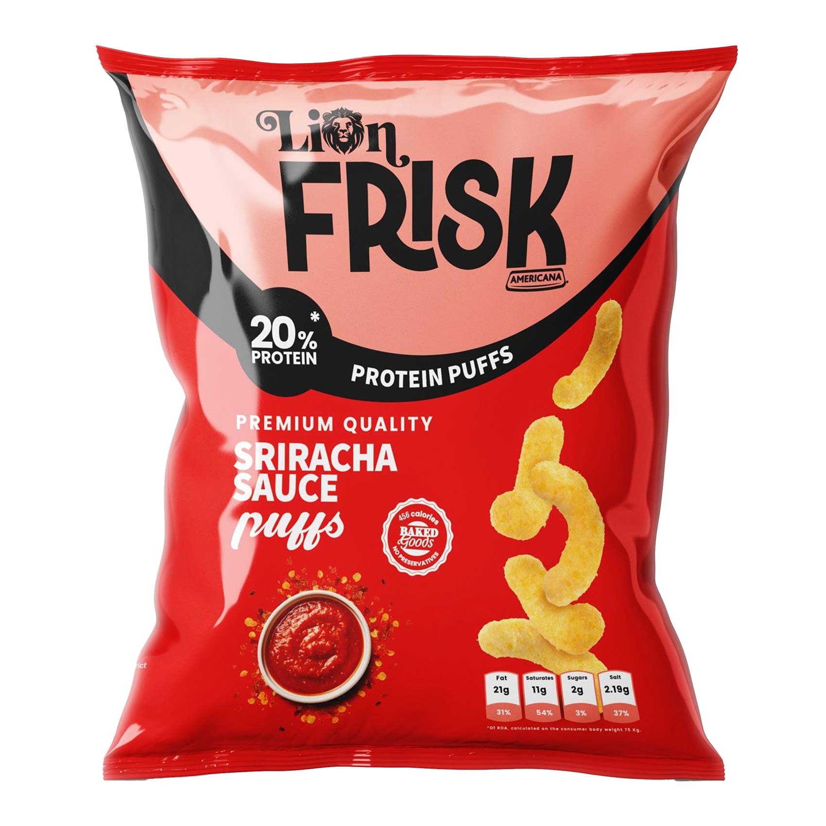 Buy Lion Frisk with Sriracha Sauce Puffs - 60-70 gm Online | Carrefour ...