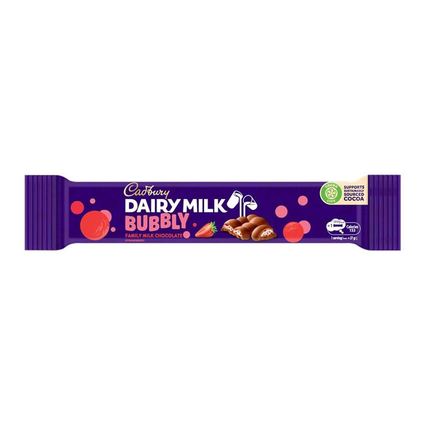 Buy Cadbury Dairy Milk Bubbly Strawberry Chocolate Bar - 27gm Online ...