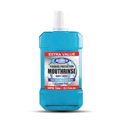 Buy Active Fluoride Protection Mouthrinse Soft Mint 750Ml Online ...