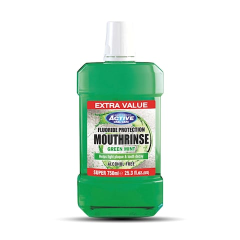 Buy Active Fluoride Protection Mouthrinse Green Mint 750Ml Online ...