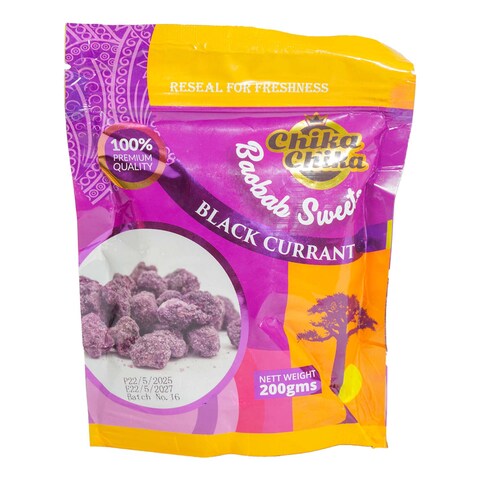 Buy Chika Chika Baobab Black Currant Sweets 200G (Mabuyu) Online ...