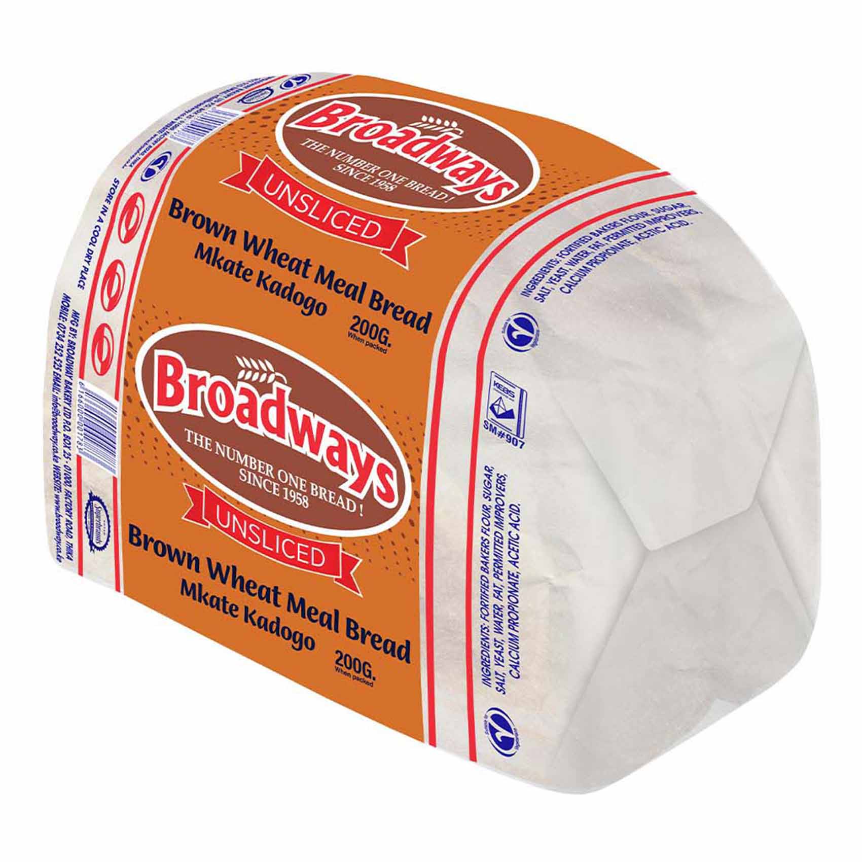 Buy Broadways Brown Unsliced Bread 200G Online | Carrefour Kenya