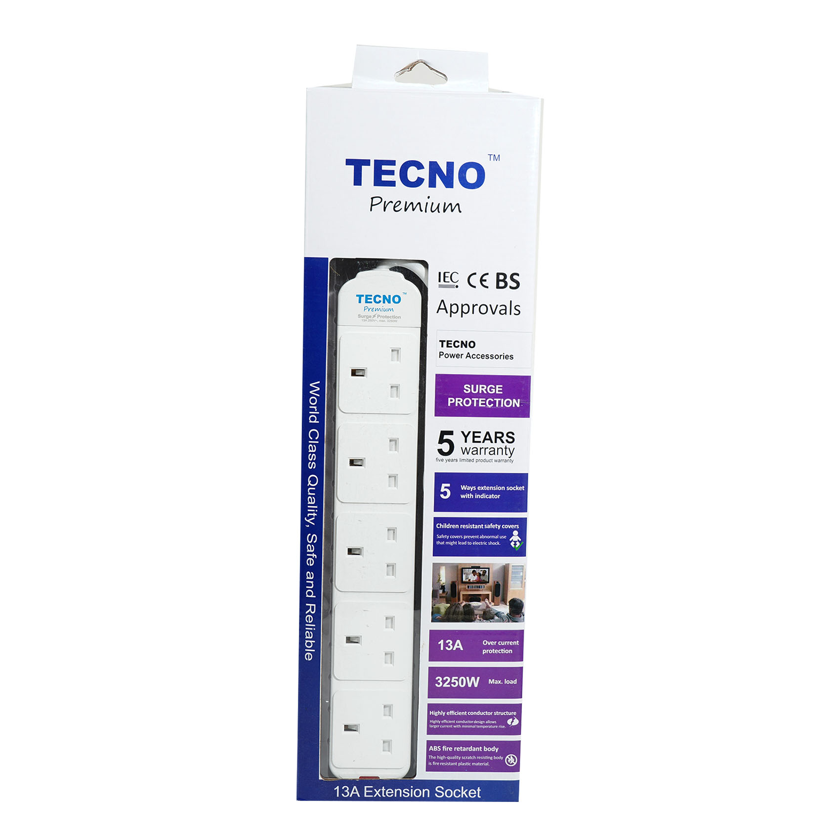 Buy Tecno 5W Extension Eco Surge Protector Online | Carrefour Kenya