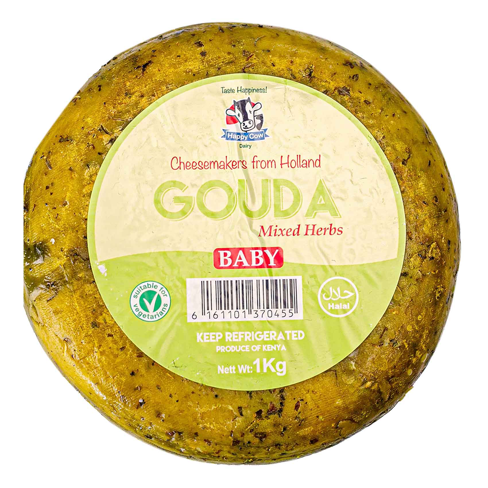 Buy Happy Cow Baby Gouda Mixed Herb Cheese 1Kg Online | Carrefour Kenya