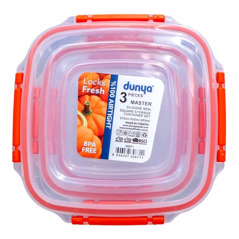 Buy Dunya 3 Pieces Set square Storage container Online | Carrefour Kenya