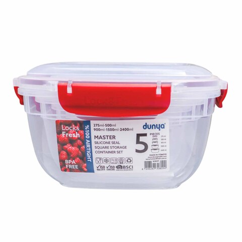 Buy Dunya 5 Pieces Square Storage Container Set No30809 Online ...