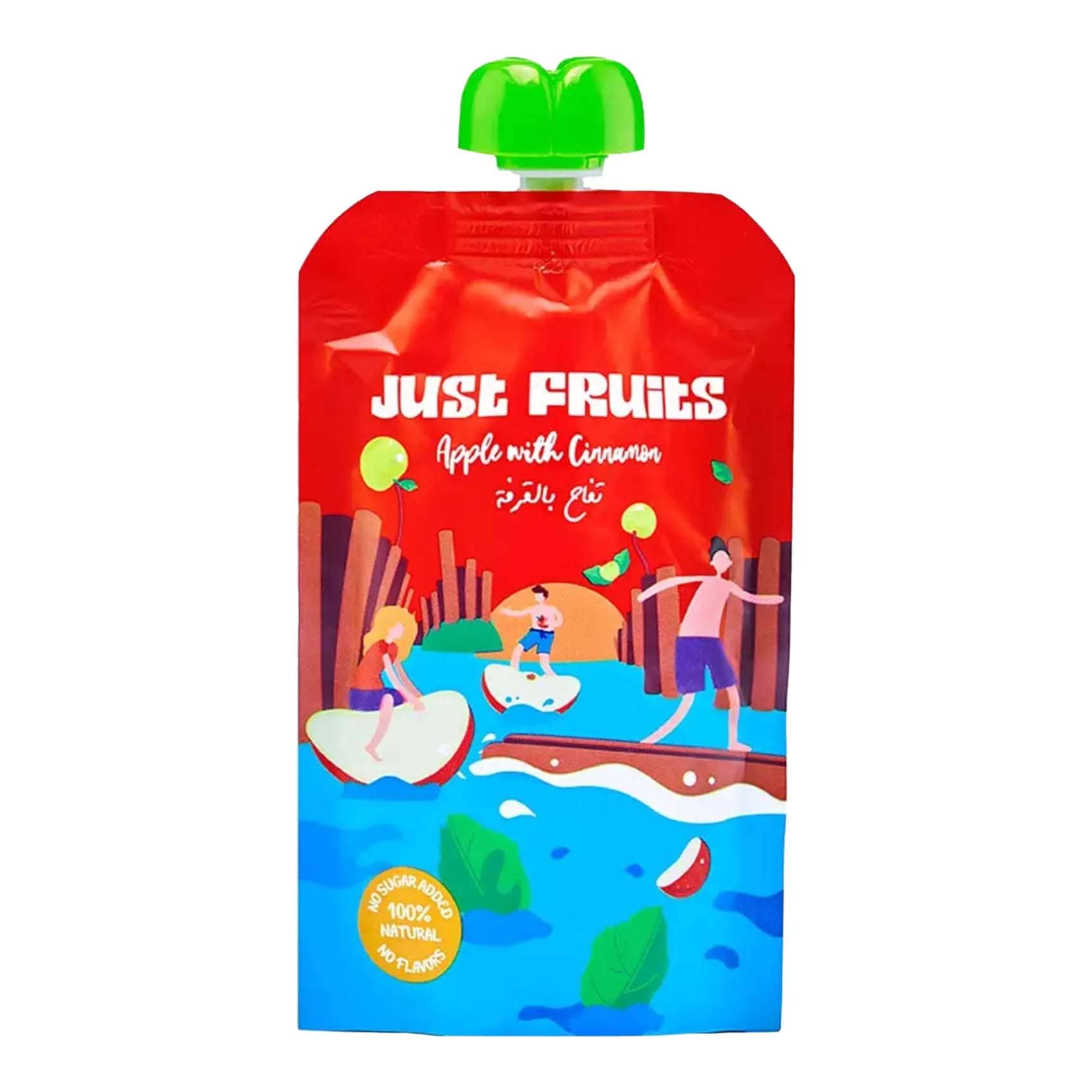 Buy Just Fruits Apple & Cinnamon Pouches 110G Online | Carrefour Kenya