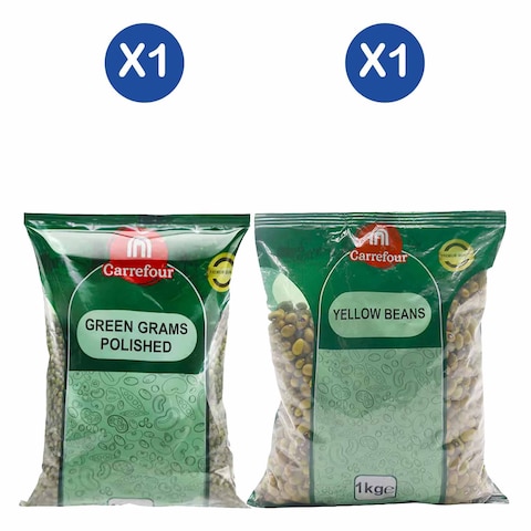 Buy Carrefour Green Grams 1Kg + Yellow Beans 1Kg Online | Carrefour Kenya