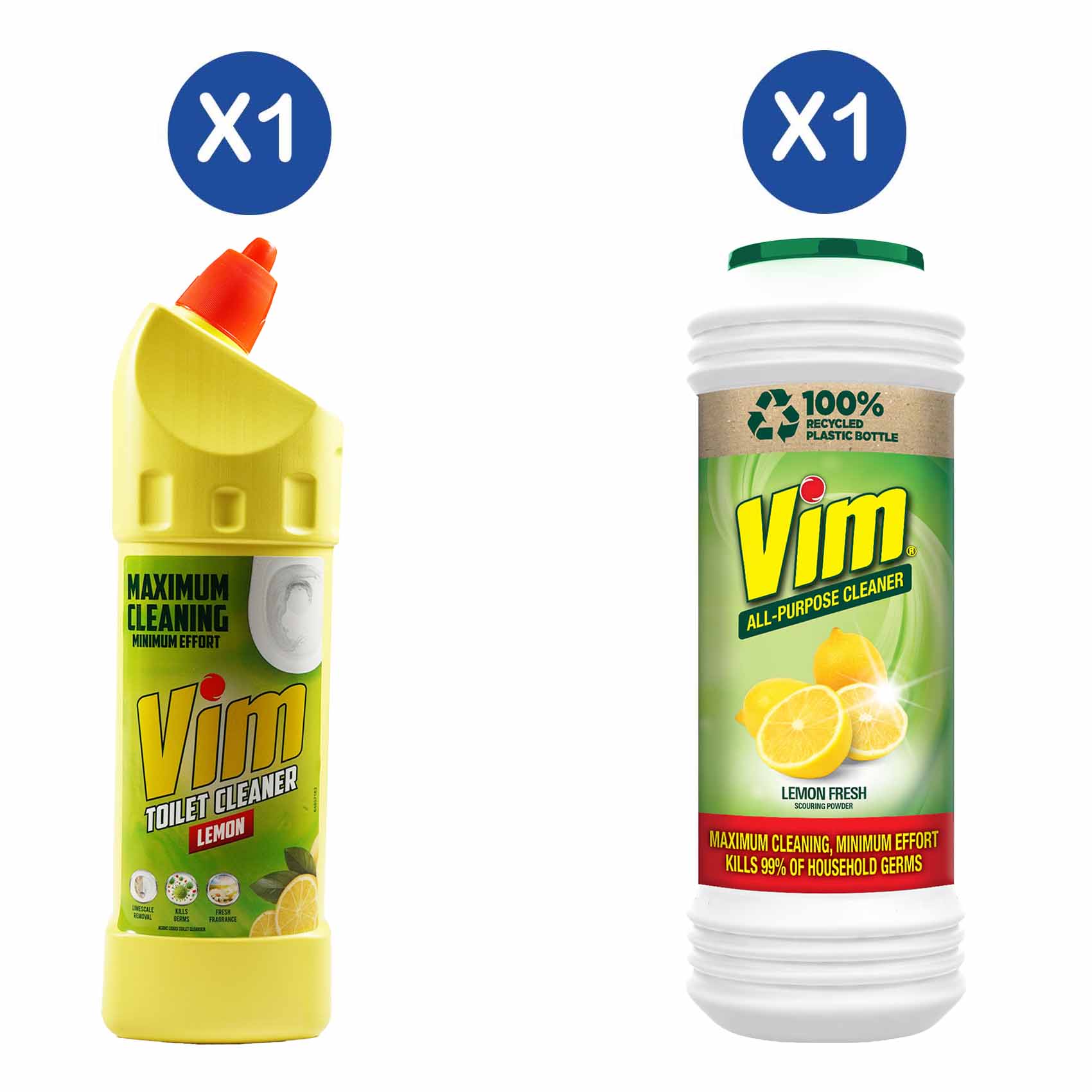 Buy Vim Toilet Cleaner Lemon 1L + Vim Lemon Fresh 500g Online ...