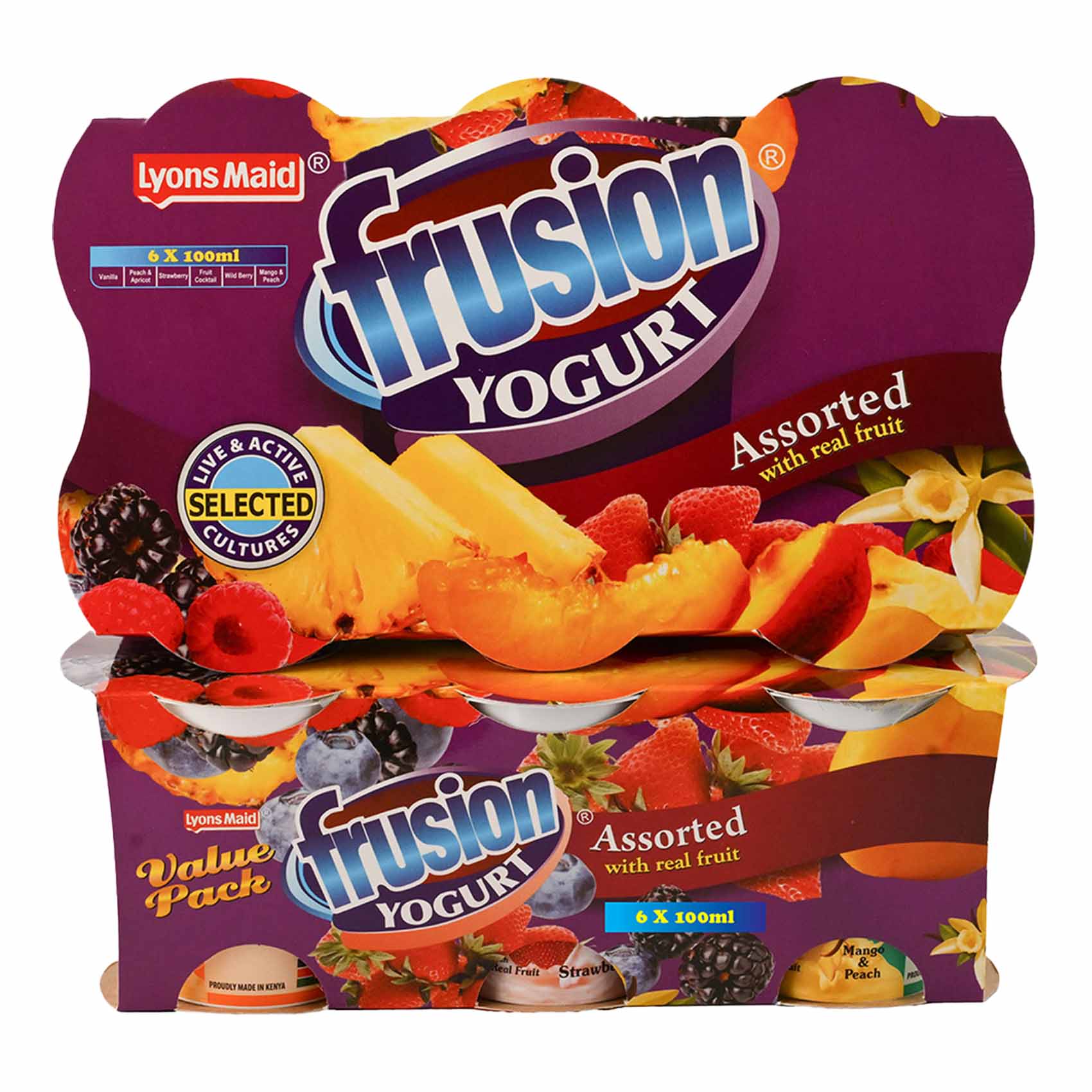 Buy Frusion Value Pack Assorted Yoghurt 6*100Ml Online | Carrefour Kenya
