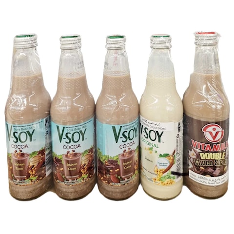 Buy V-Soy Milk Drink Assorted Flavours 300ml x 5 Online | Carrefour Kuwait