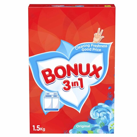 BONUX 3 IN 1 ORIGINAL CLOTHES DETERGENT POWDER 1.5KG price in Kuwait ...