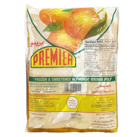 Premier Frozen Sweetened Alphonso Mango Pulp 1kg price in Kuwait ...