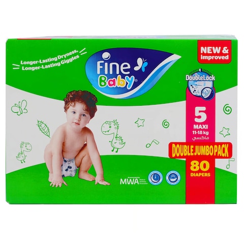Fine Baby Diaper Double Jumbo Pack Maxi Size 5 11-18 kg Value Pack ...