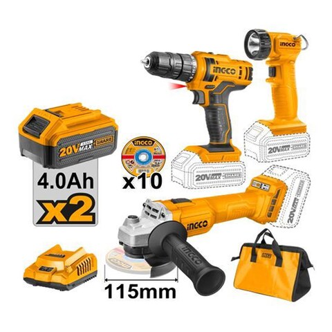Buy Ingco Cordless 3 Pieces Combo Kit 20V Online | Carrefour Lebanon