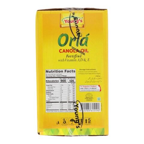 Buy Young's Orla Canola Oil Stand Up Pouches 5 x 1 Litre Online ...