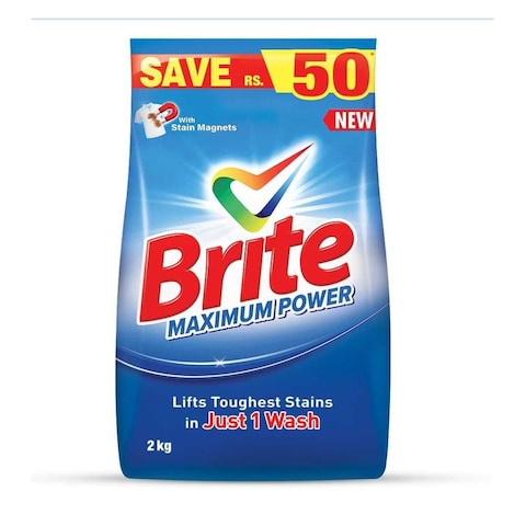 Buy Brite Maximum Power Detergent 2 Kg Online | Carrefour Pakistan