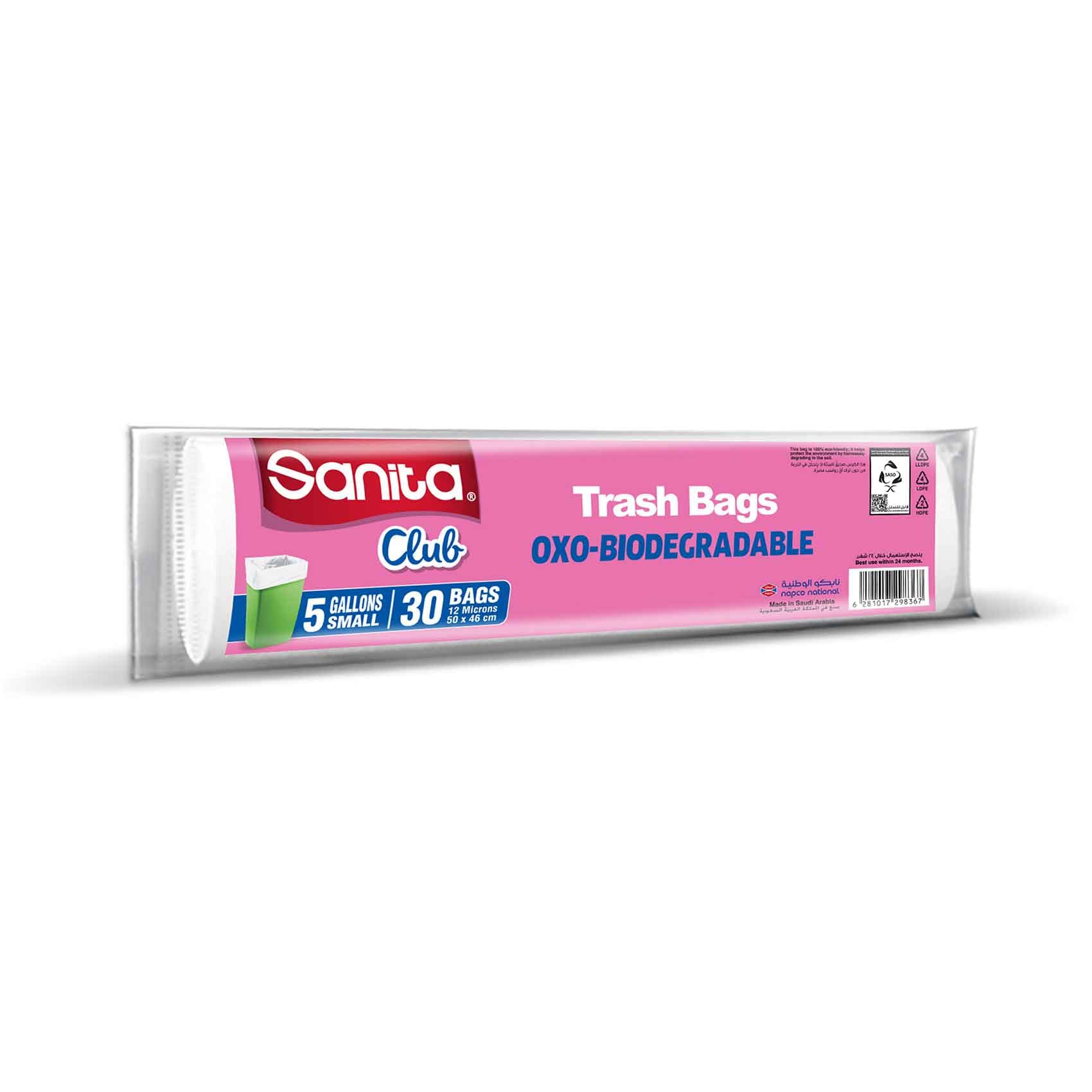 Buy Sanita Club Trash Bags Small 5 Gallons 30 Bags Online Carrefour Qatar