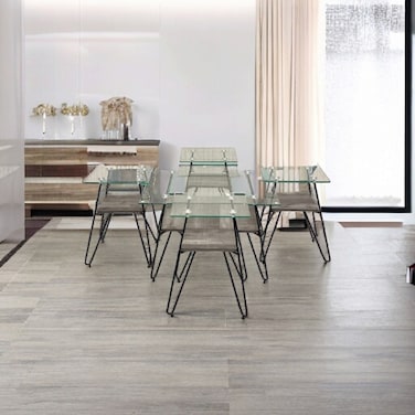 Buy 5-piece glass top service table set Online | Carrefour KSA