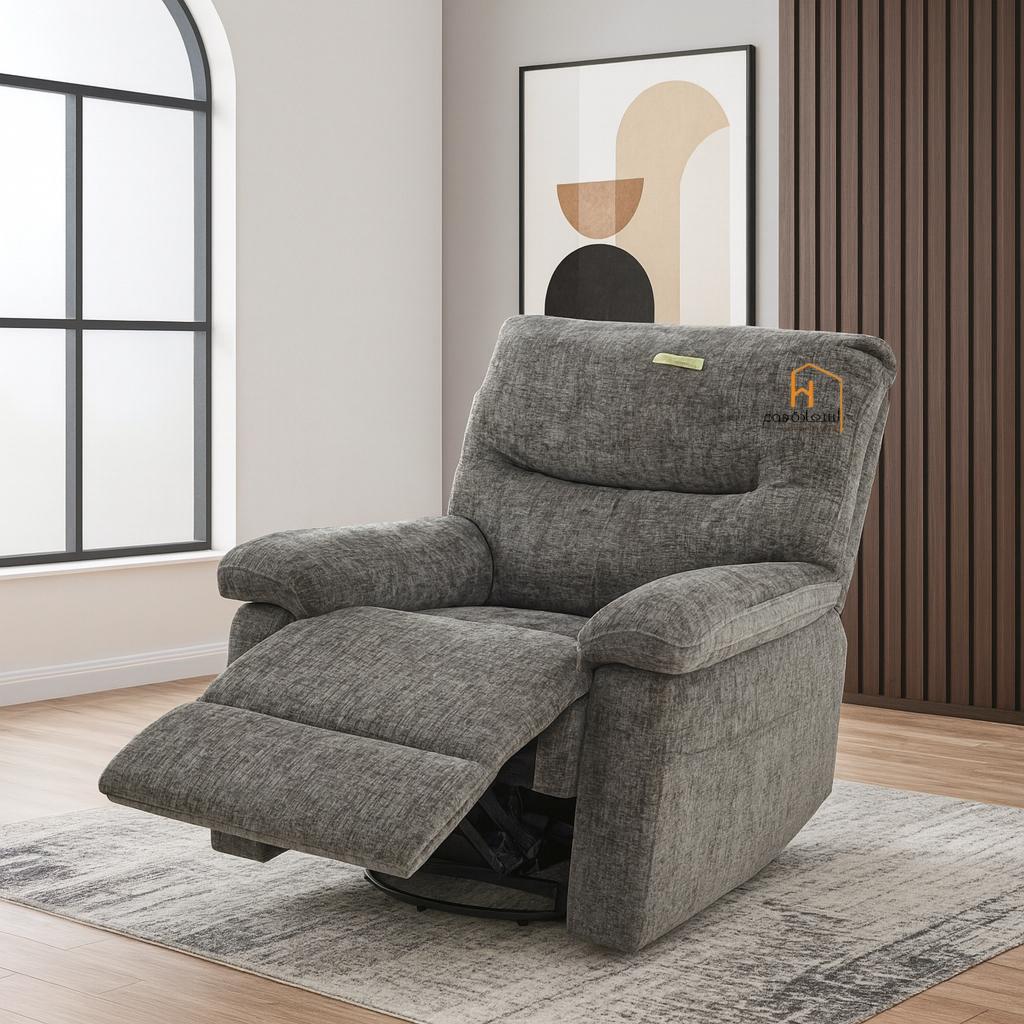 Buy Swivel Rocking Recliner Chair - Brown Online | Carrefour KSA