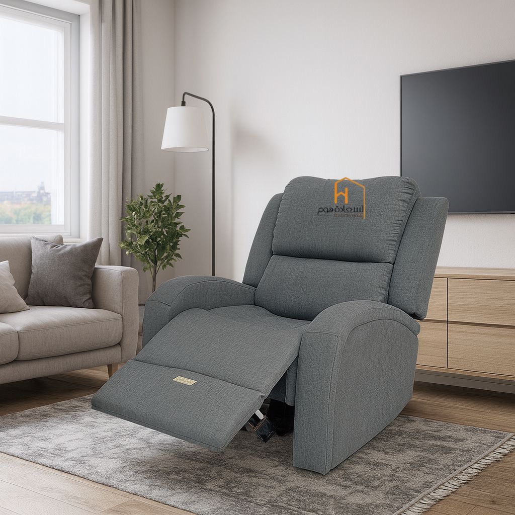 Buy Swivel Rocking Recliner Chair - Gray Online | Carrefour KSA