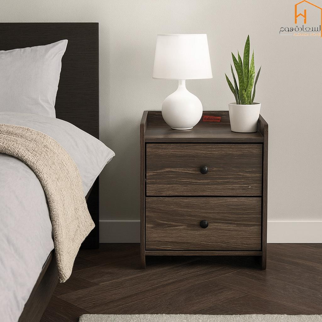 Buy Fixed wooden chest of drawers - burnt brown Online | Carrefour KSA