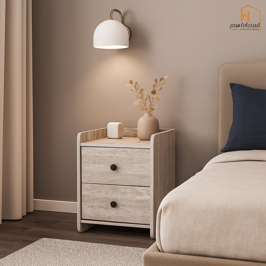 Buy Fixed wooden chest of drawers - gray Online | Carrefour KSA