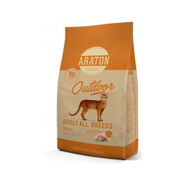 Buy Araton Adult Outdoor Chicken and Turkey Dry Cat Food - 1.5 kg ...