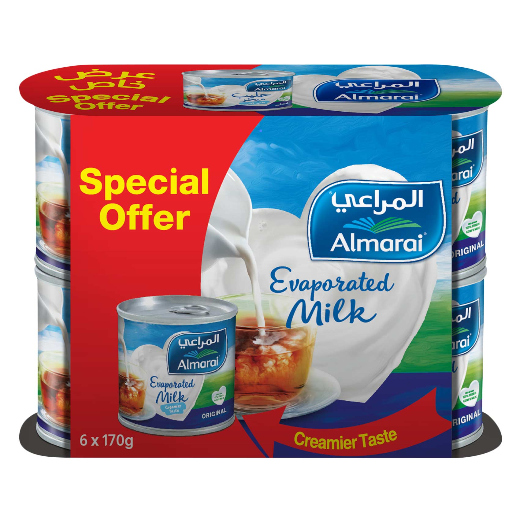 Buy Almarai Evaporated Milk 170g Pack of 6 Online | Carrefour KSA