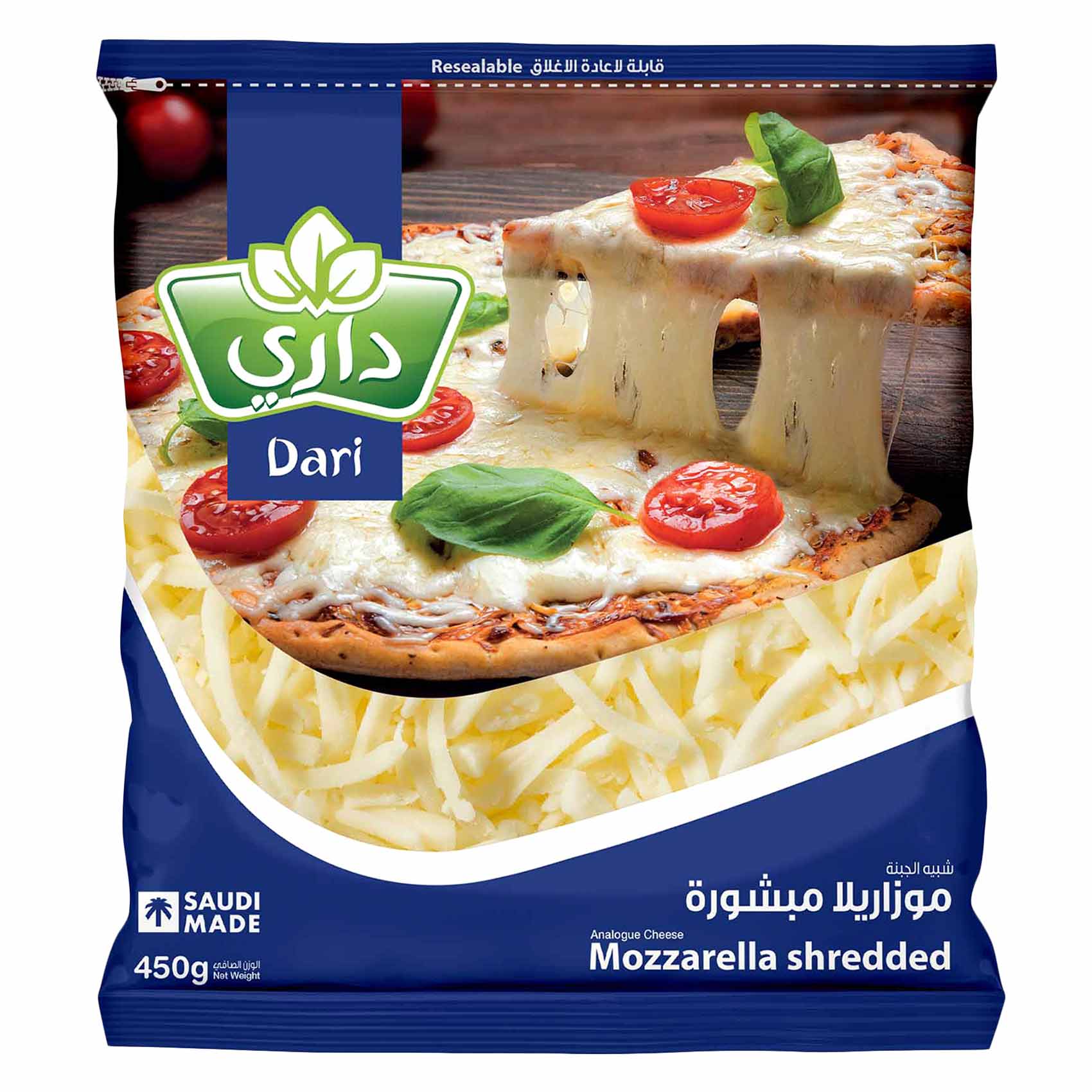 Buy Dari - Pasteurized Analogue Shredded Mozzarella Cheese 450g Online ...