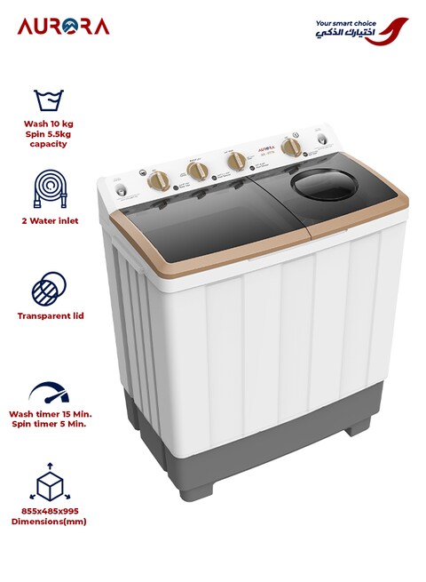 Buy AURORA AURORA TWIN TUB SEMI AUTOMATIC WASHING MACHINE, 10 KG, AR ...