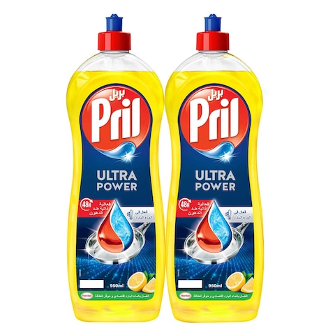 Buy Pril Ultra Power - Dishwashing Liquid Lemon, Cold Active 950ml x2 ...