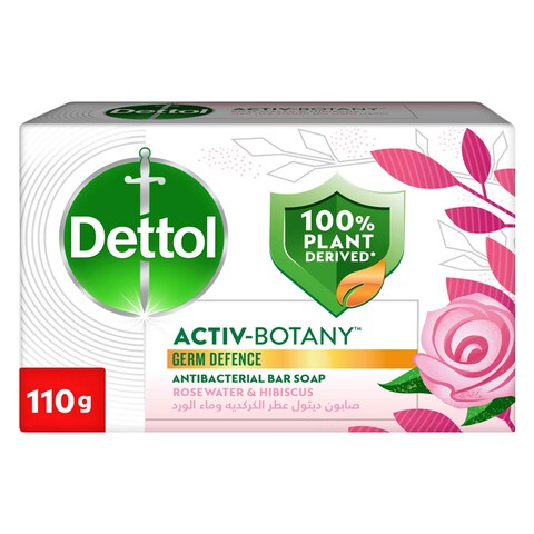 Buy Dettol Activ-Botany Bathing Soap, Rosewater & Hibiscus Scent, 110g ...