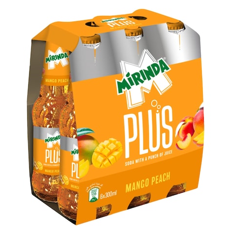 Buy Mirinda Plus Sparkling Mango & Peach Bottle 300ml x 6 Online ...