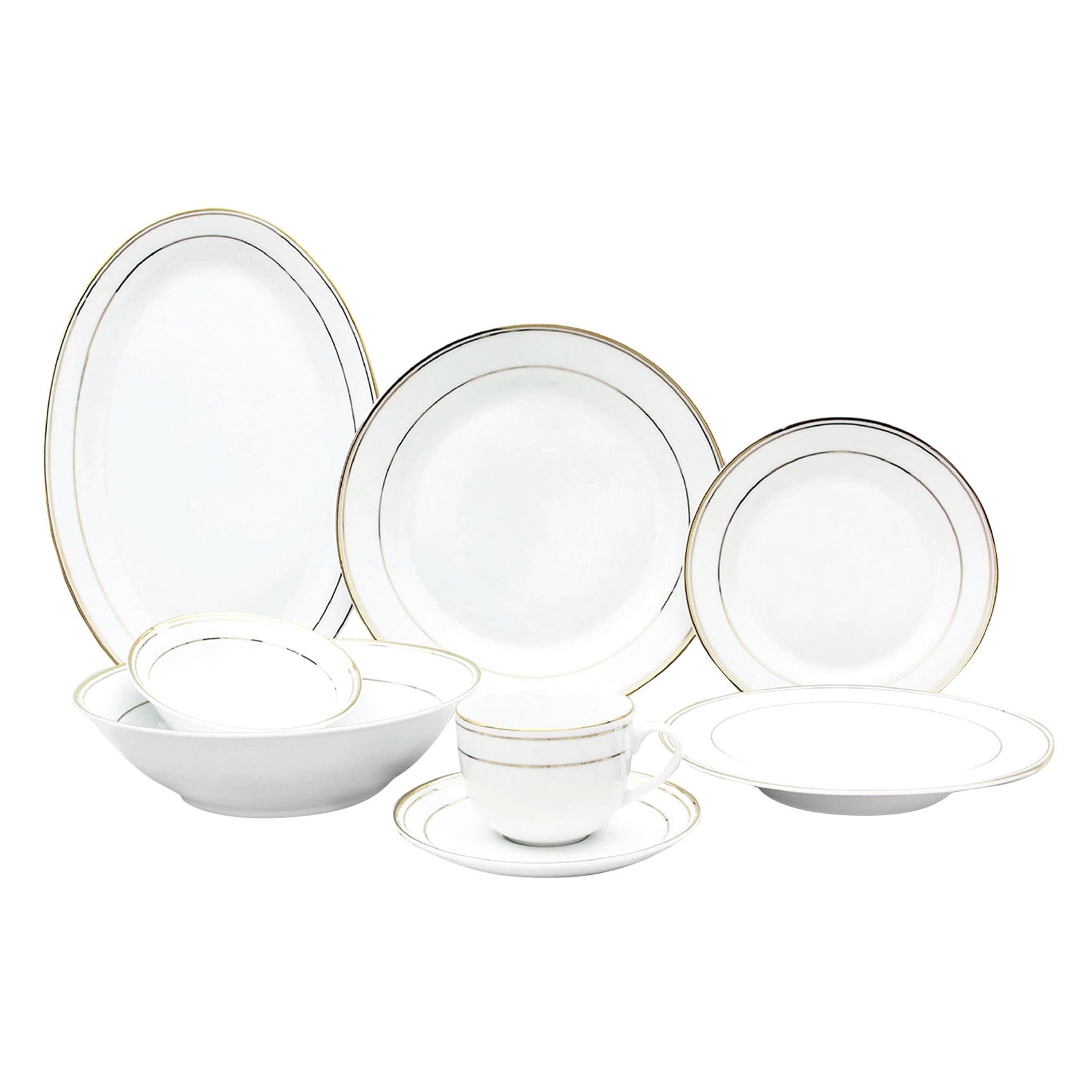 Buy Horselane Dinner Set Goldline, 38 Pieces Online | Carrefour KSA