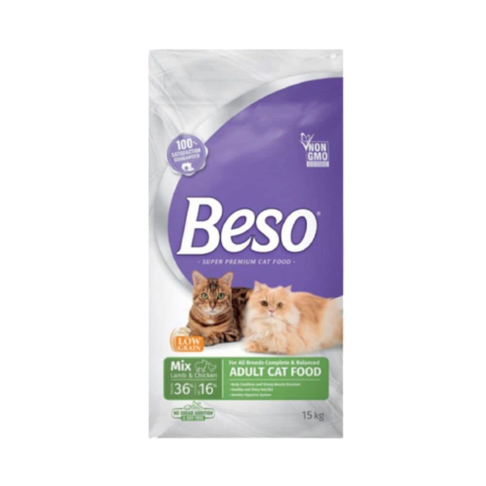 Buy Beso Complete and Balanced Mix Lamb and Chicken Adult Dry Cat Food ...