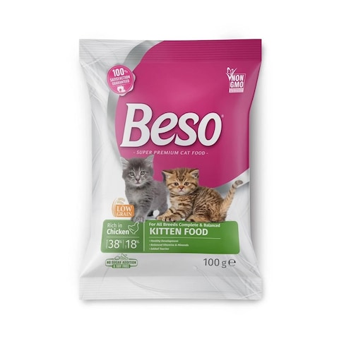 Buy Beso Complete and Balanced Rich in Chicken Dry Kitten Food - 100 g ...