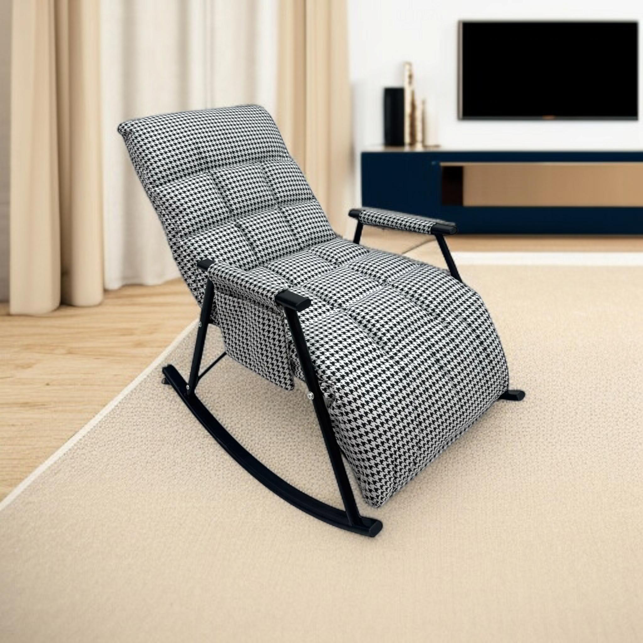 Buy Rocking recliner chair - white & black Online | Carrefour KSA