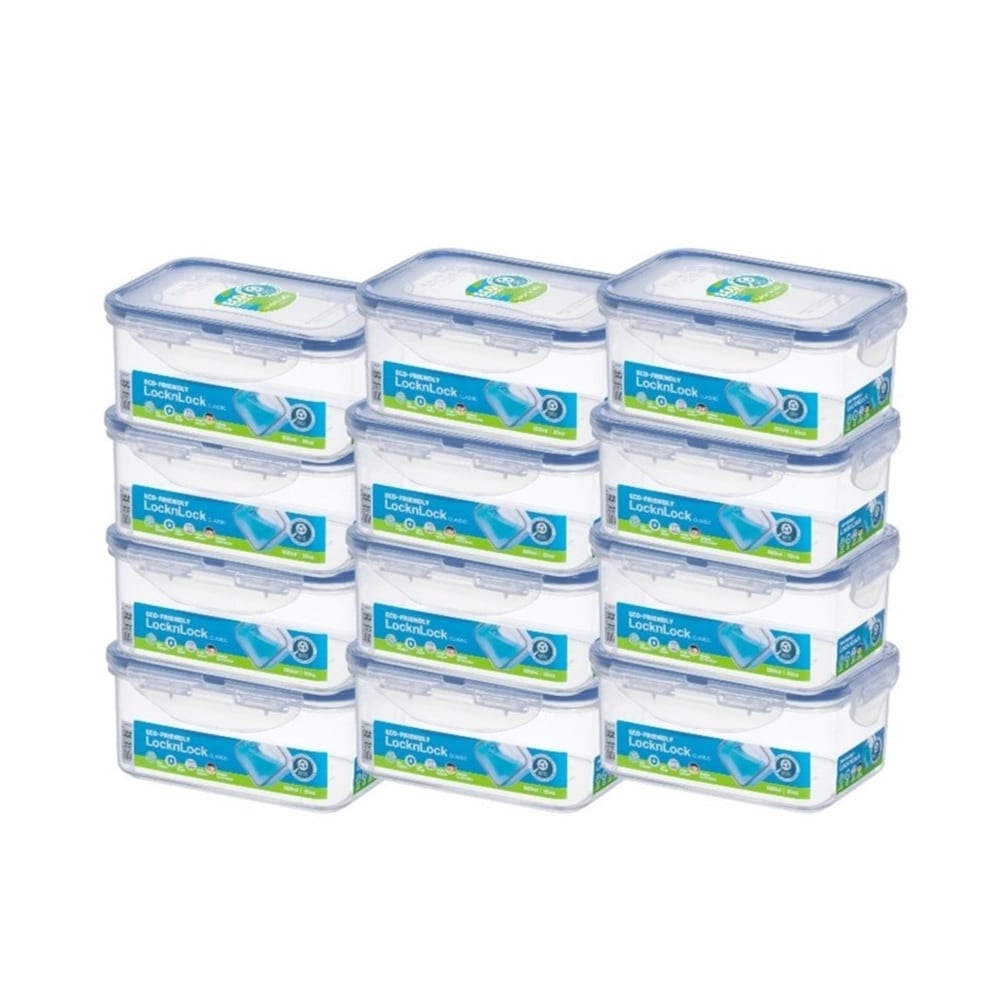 Buy LocknLock 600ml Rectangular Food Container (Pack of 12) – Airtight ...