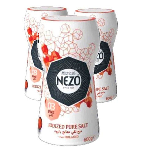 Nezo Iodized Pure Salt, 600g Pack of 3 price in UAE | Carrefour UAE ...
