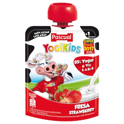 Buy Pascual YogiKids Strawberry Plus Vitamin Yogurt Puree, 1 Year+, 80g ...