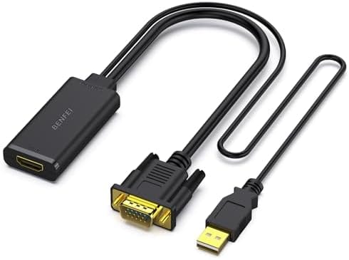 تسوق محول BENFEI من VGA إلى HDMI، محول 1080P مع صوت من مصدر VGA ...