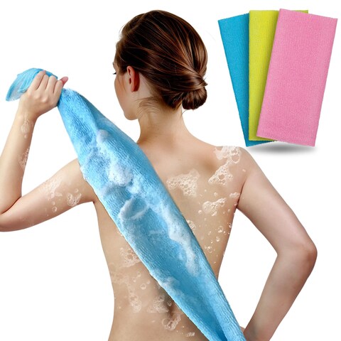 Buy ARCHM Exfoliating Washcloth Exfoliating Body Scrubber Back Scrubber for Shower Japanese Washcloth Bath Wash Cloth Korean Exfoliating Luffah Towel Beauty Washcloth Sponge Loofah Body Scrub 3 Pack O...